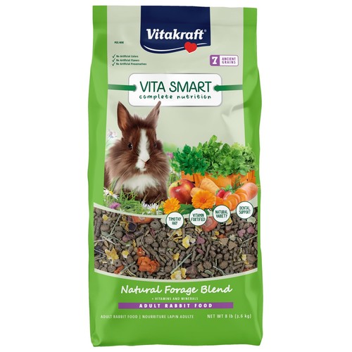 Vita Smart Small Animal - Premium Blend with Timothy Hay Rabbit Food, 8 ...