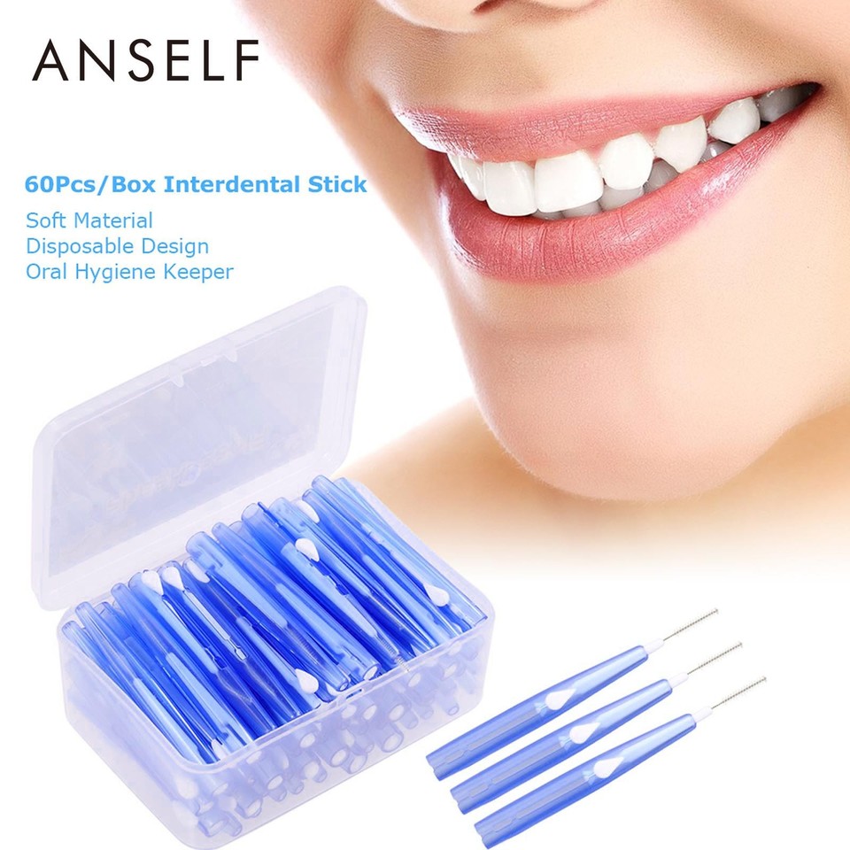 60PCS Dental Floss Picks Refill Interdental Brush Teeth Sticks 3X2E ...
