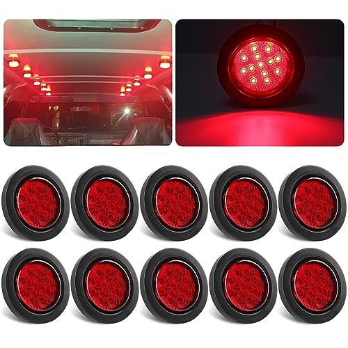2.5 Inch Round LED Marker Lights 13 LEDs w/Reflectors, 10Pcs 2.5" Round ...