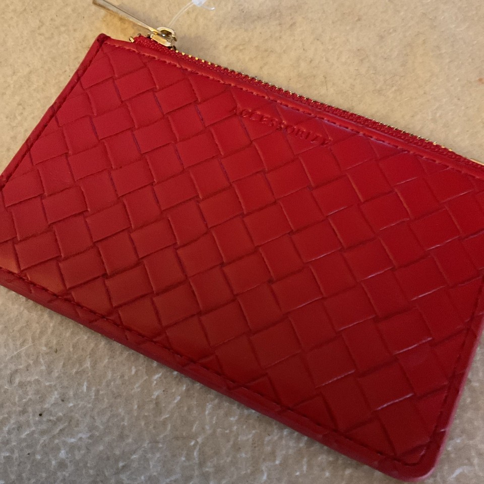 BNWT Accessorize Red Woven Card Holder & Small Zip Coin Purse | eBay