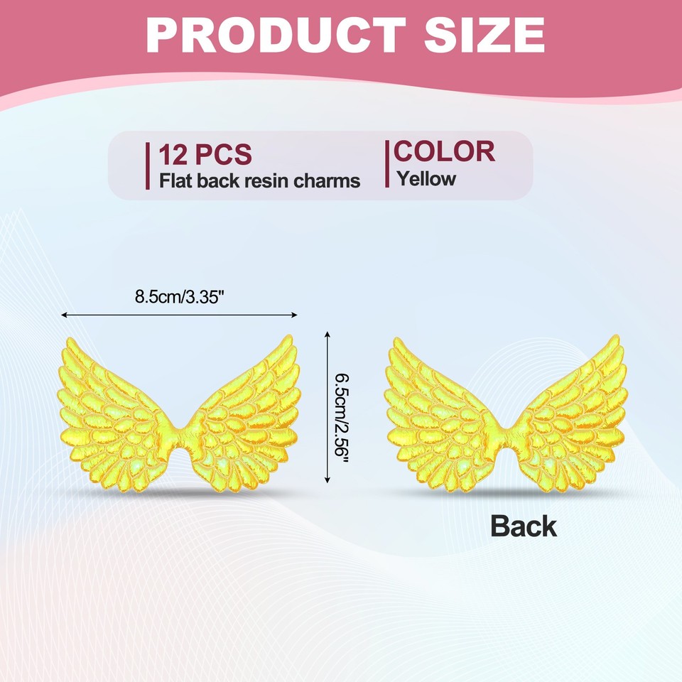 12Pcs Angel Wings for Crafts, Yellow Angel Wings Wings(3.4 Inch) | eBay UK