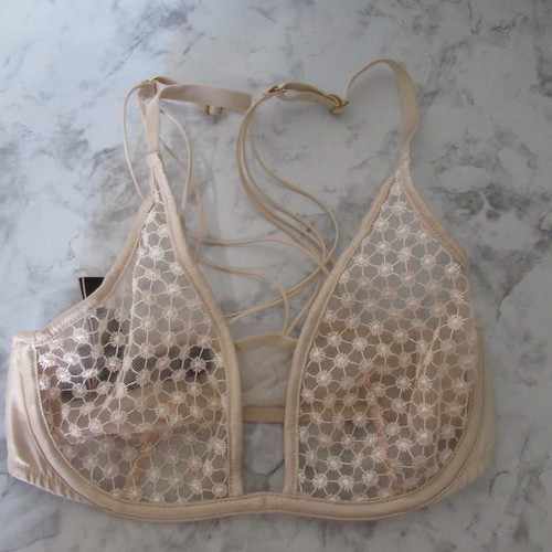 Victorias Secret Bra 32C Beige Tan Sheer Unlined Plunge Underwire | eBay
