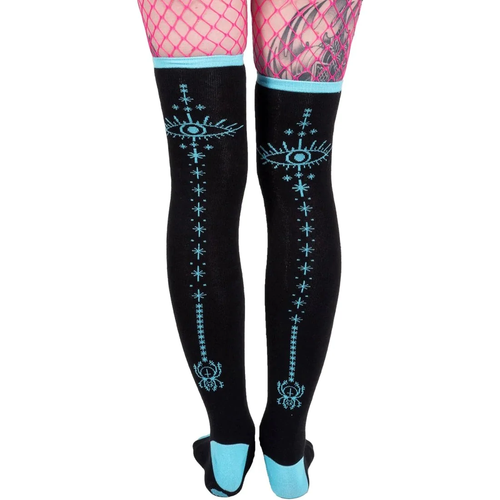 Too Fast Stick N Poke Tattoo Thigh High Socks Alternative Womens ...