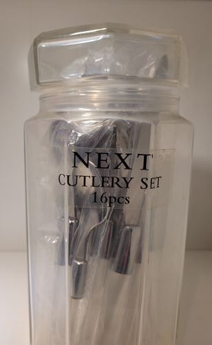 NEXT 16 piece cutlery set in glass storage jar - NEW | eBay UK