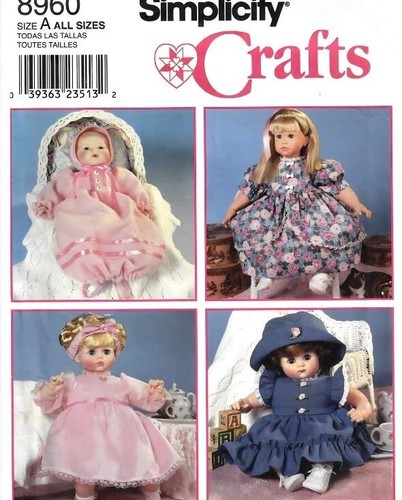 Simplicity 8960 Design Your Own Doll Clothes Size A (All) Sewing ...
