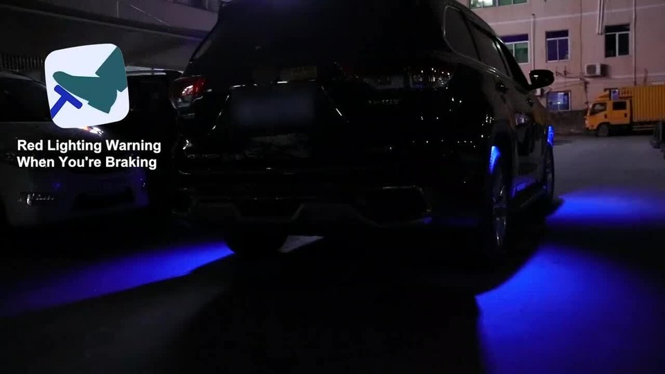 2X 3FT RGB Dancing LED Whip Lights + 10Pods Rock Light Kit Bluetooth ...