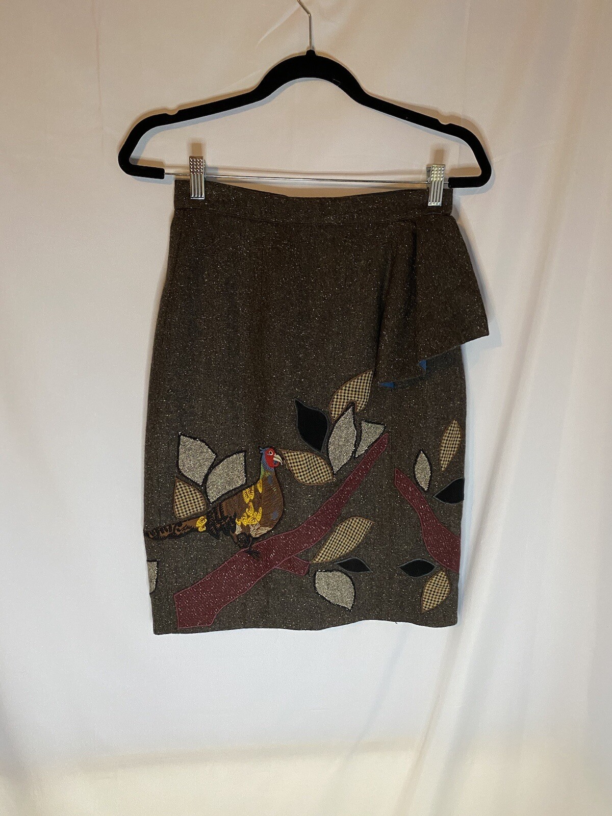 Floreat Anthropologie Embroidered Pheasant Ruffle Woo… - Gem