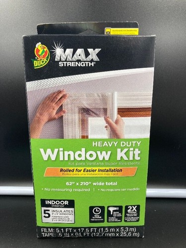 Duck Max Strength 5 Window Kit Heavy Duty Insulating Film 62" x 210" 1. ...