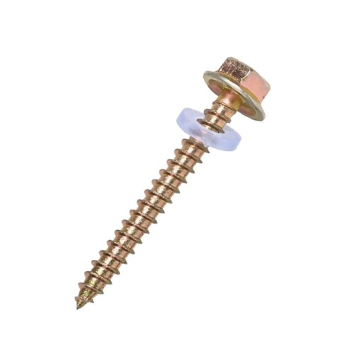 M5.2 Flanged Hex Head Self Tapping Screws Zinc Plated Yellow Tappers ...