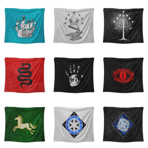 Middle Earth Flags Tapestry Emblem Banner Wall Hangings 1 x 1.25m Wall ...