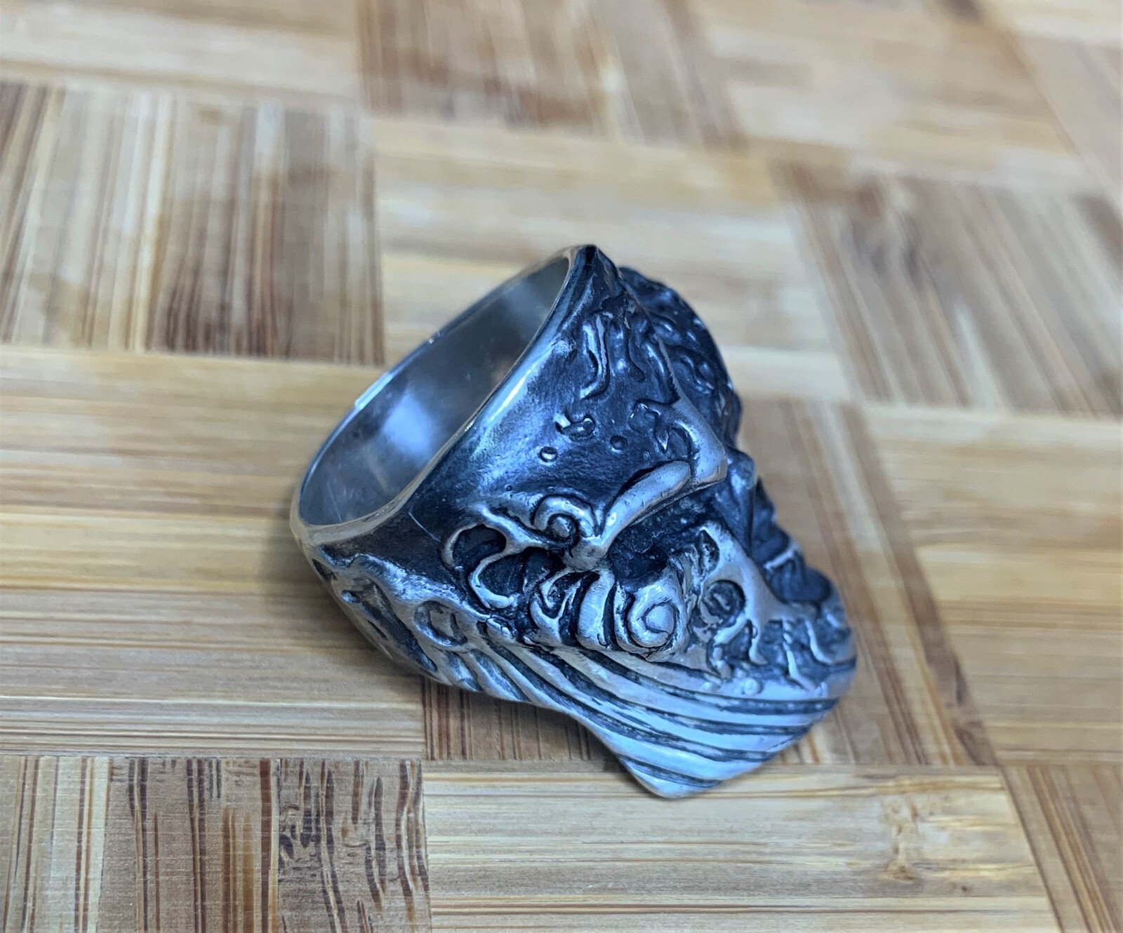 Rare STARLINGEAR Kanagawa Stealth puncher sterling ring Gabor Crazy Pig ...