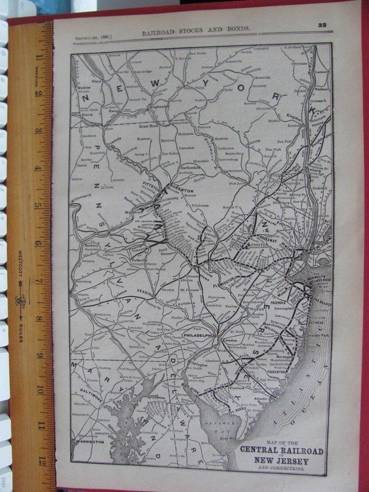 1890 SEPT CHARLESTON CINCINNATI & CHICAGO RAILROAD ORIGINAL SYSTEM MAP ...