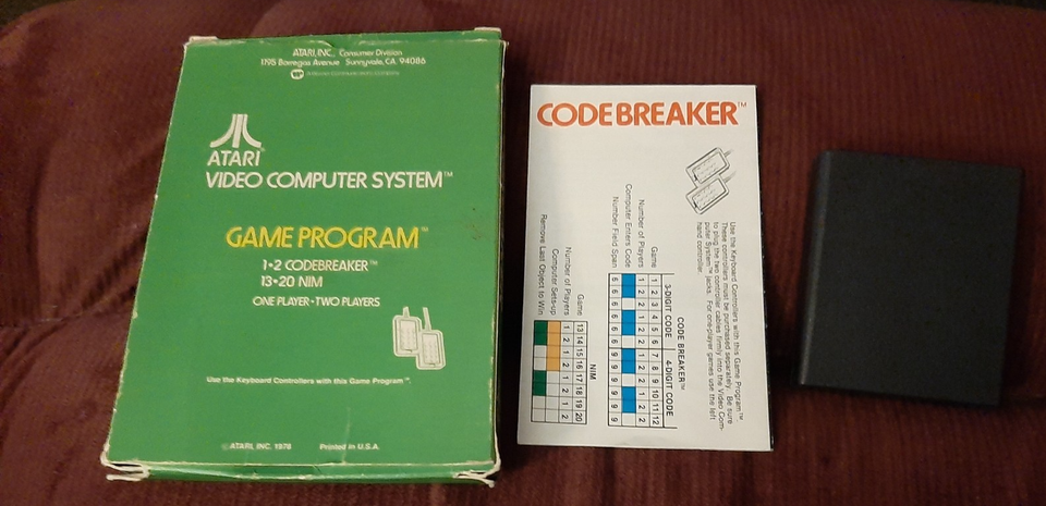 Codebreaker Atari 2600 CX2643 Complete CIB | eBay