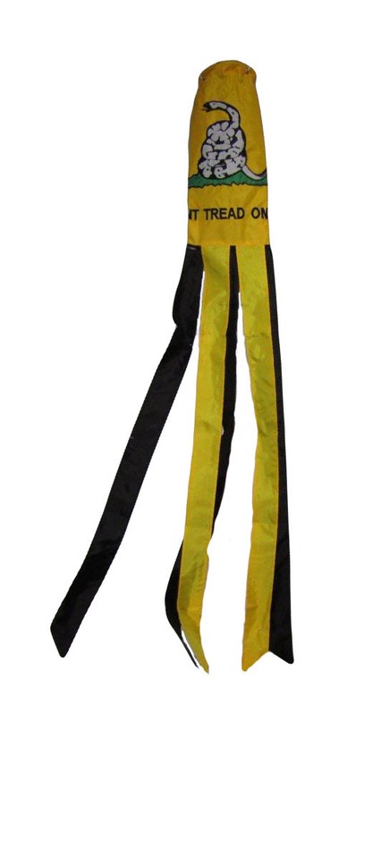 60" Gadsden Don't Tread On Me White Snake Embroidered Nylon Wind Sock ...