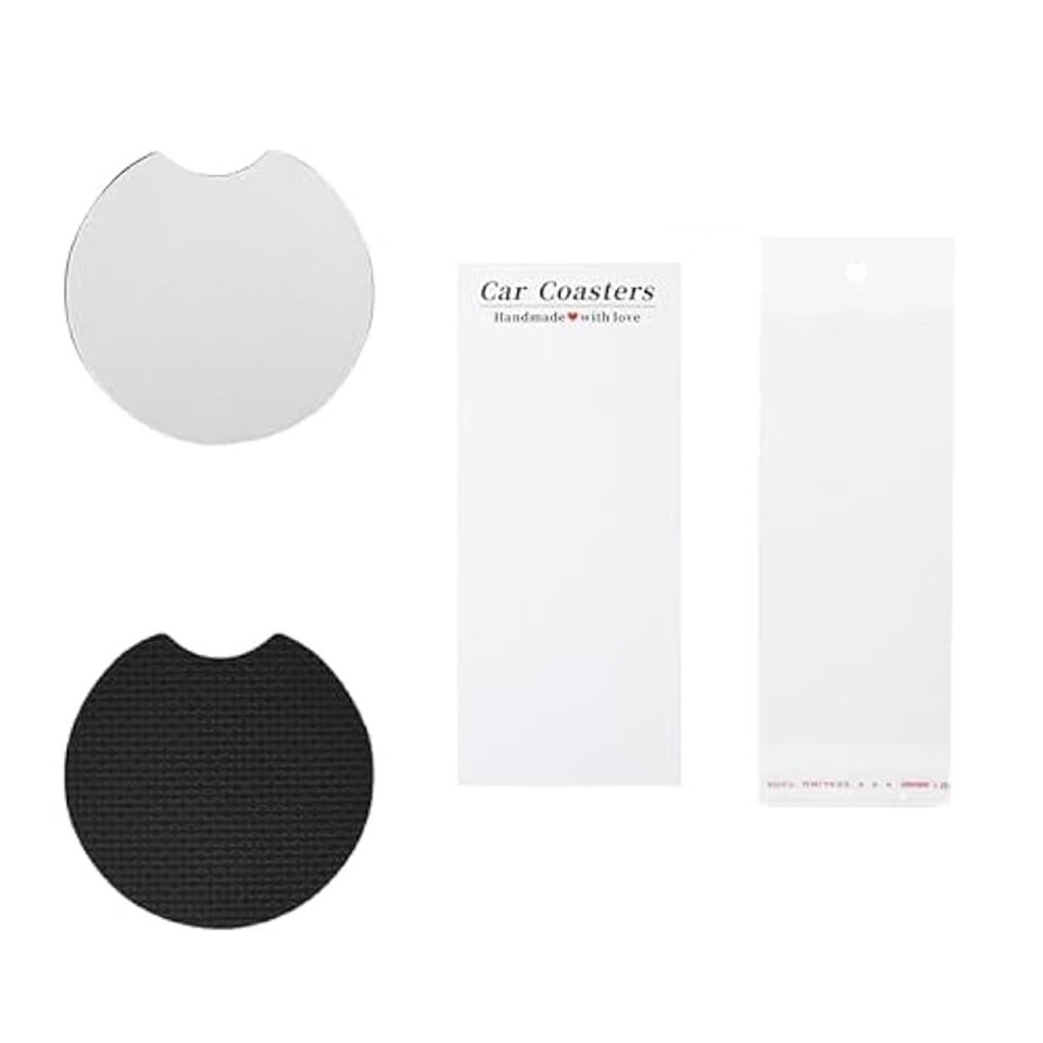 Sublimation Blank Car Coasters Set,Include 60 Circular Coasters,30 ...