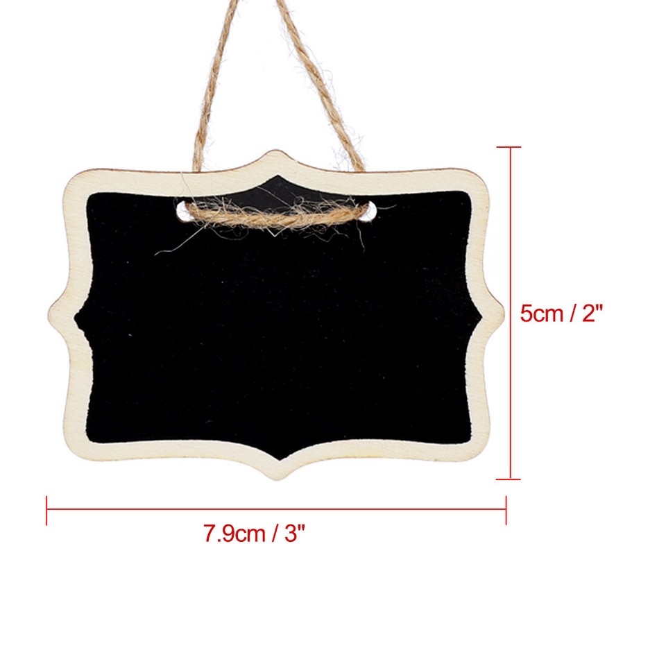 6pcs Wood Mini Chalkboard Signs with Hanging Rope for Message Sign | eBay