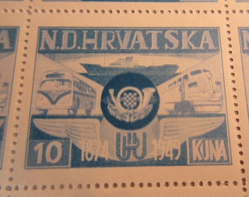 1949 Independent Croatia Government in Exile 75th Ann.of UPU Mint MNH ...