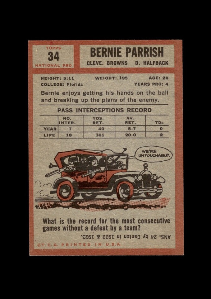1962 Topps Set-Break # 34 Bernie Parrish EX-EXMINT *GMCARDS* | eBay