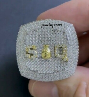 Buss Down 3Ct Simulated Diamond Custom Money Bag Between Letter Ring ...