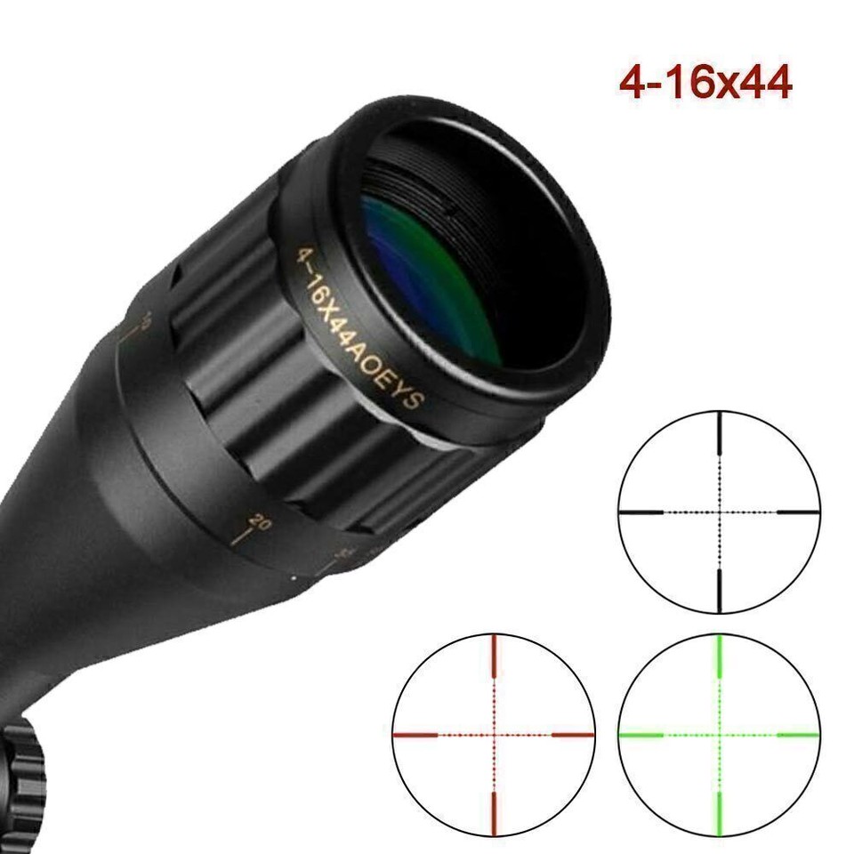 4-16x44 Rifle Scope Hunting Red & Green Illuminated Reticle Optics ...