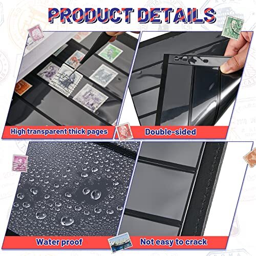 10 Sheets Stamp Pages Collector Stamp Album Binder Sleeves with ...