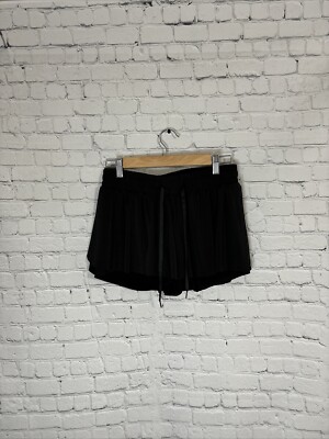 Tik Tok Viral Shorts Black W/ Drawstrings Sports Skort | eBay