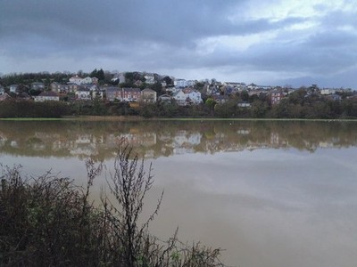 Photo 6x4 River Yar in flood at Brading Sandown Temporary recreation of ...