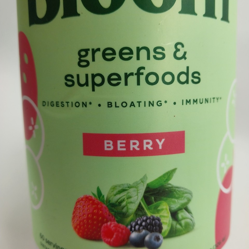 Bloom Nutrition Greens & Superfoods Powder BERRY 11.5oz / 60 Servings ...