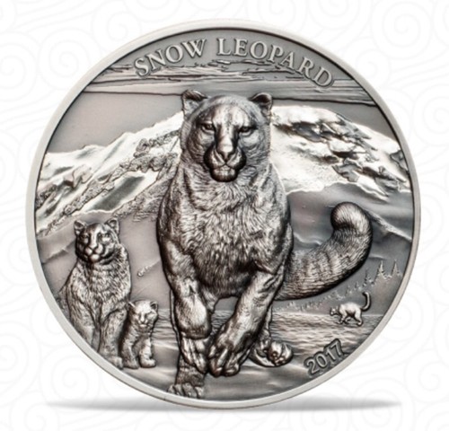 Mongolia 2017 snow leopard silver coin 1OZ，antiqued，with COA&box | eBay