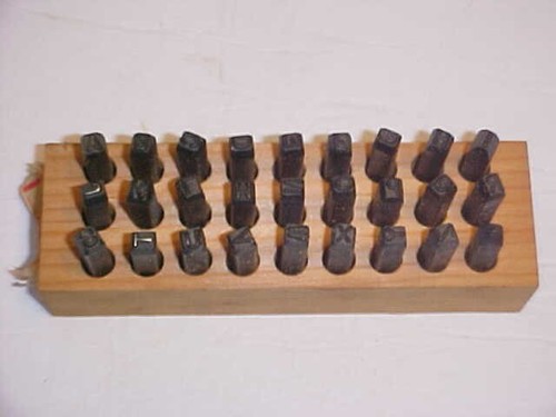 27- 1970 STEEL STAMPS MACHINE MADE -ORIGINAL WOOD BOX | eBay