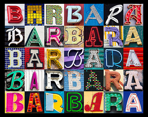 BARBARA Name Poster featuring photos of actual sign letters | eBay