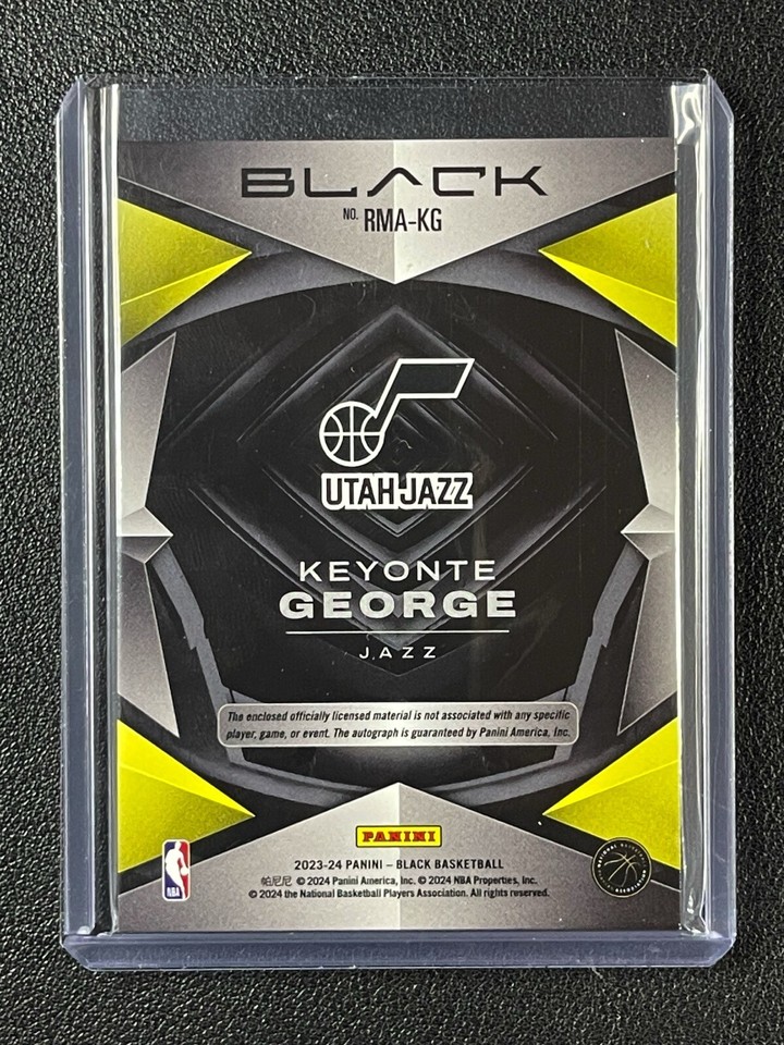 KEYONTE GEORGE 2023-24 PANINI BLACK LAUNDRY TAG ROOKIE PATCH AUTO RPA ...