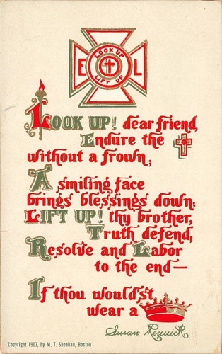 Christian~Look Up~Lift Up~Defend Truth~Endure Cross to Wear Crown~1907 ...