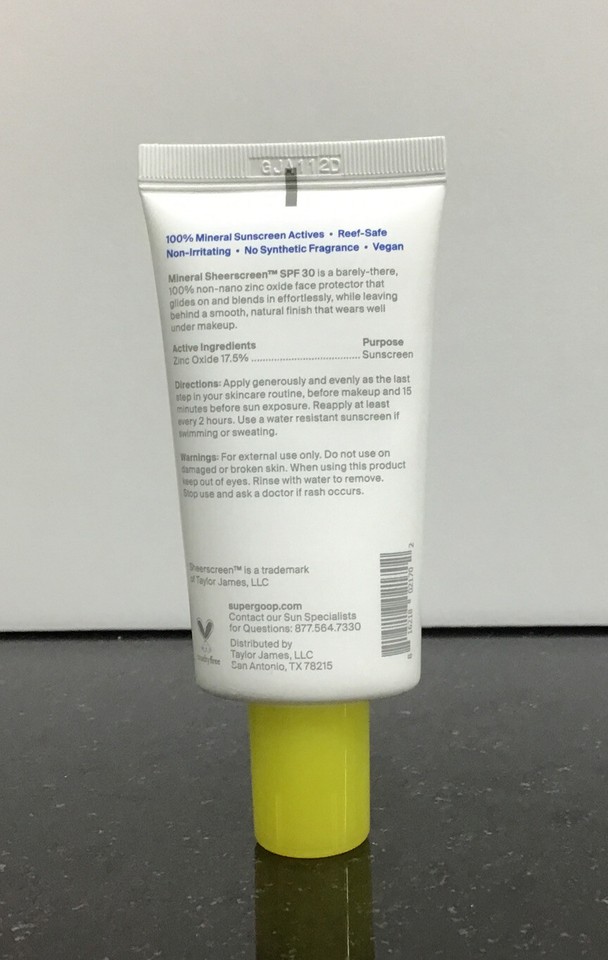 SUPERGOOP! MINERAL SHEER SCREEN- SPF 30- 100 % mineral- 1.5 oz.| As ...