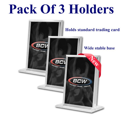 3 Vertical Acrylic Card Display Stand Holders For Game / Sport Trading ...