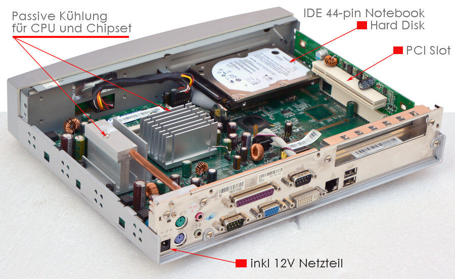 Mini Computer PC 1GHz Windows 98 40GB Hard Drive RS-232 Serial LPT ...