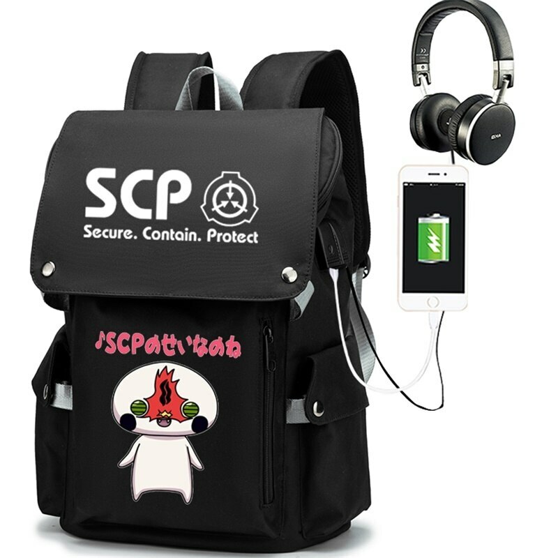 SCP Foundation Backpack Laptop Bags Men Women Travel Bags USB Oxford ...
