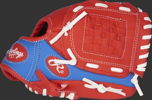 PLAYMAKER 9 INCH ~ Rawlings Youth Baseball Red Blue T-Ball Glove w ...