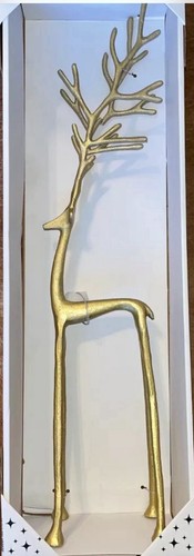 Merry Moments ALDI Gold Sculpted Reindeer Large 28" Pottery Barn Dupe ...