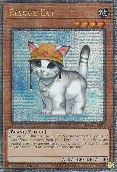 Rescue Cat (Quarter Century Secret Rare) RA02-EN001 25th Anniversary ...