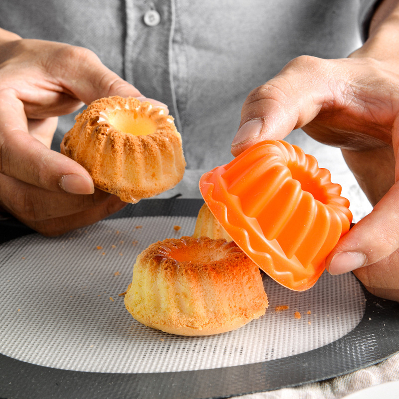 12pcs/set Muffin Mold Diy Bakeware Muffin Cake Doughnut Silicone Mould ...