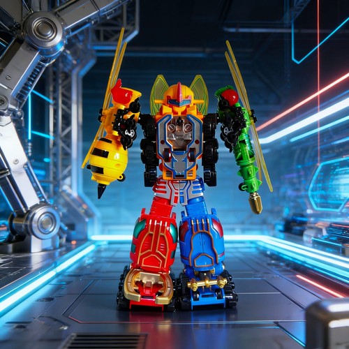 5-in-1 Beasts Insects Team Combined Transformer Robot Dragonfly Toy ...
