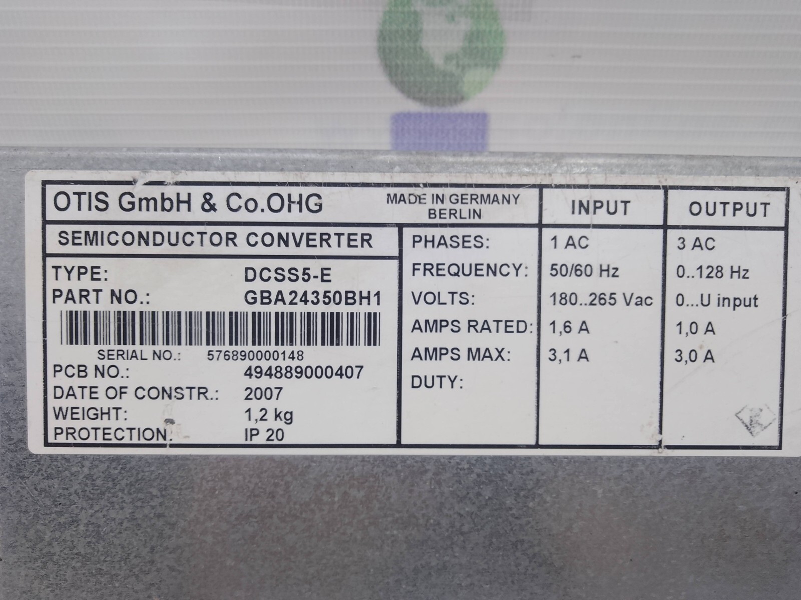 OTIS DCSS5-E Elevator Door Controller GBA24350BH1 | eBay