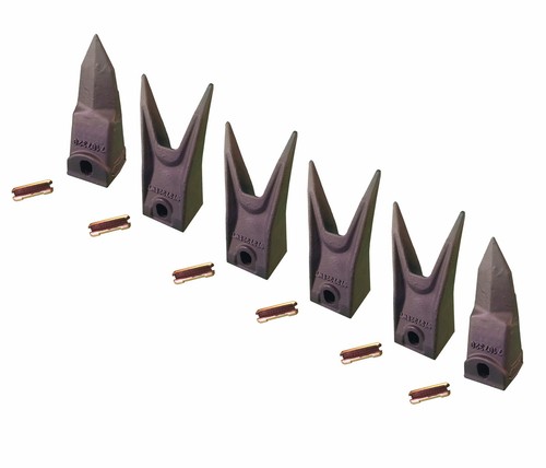 6 - Bobcat Style Excavator, Skid Rock Bucket Teeth & Pins - 7107321 ...