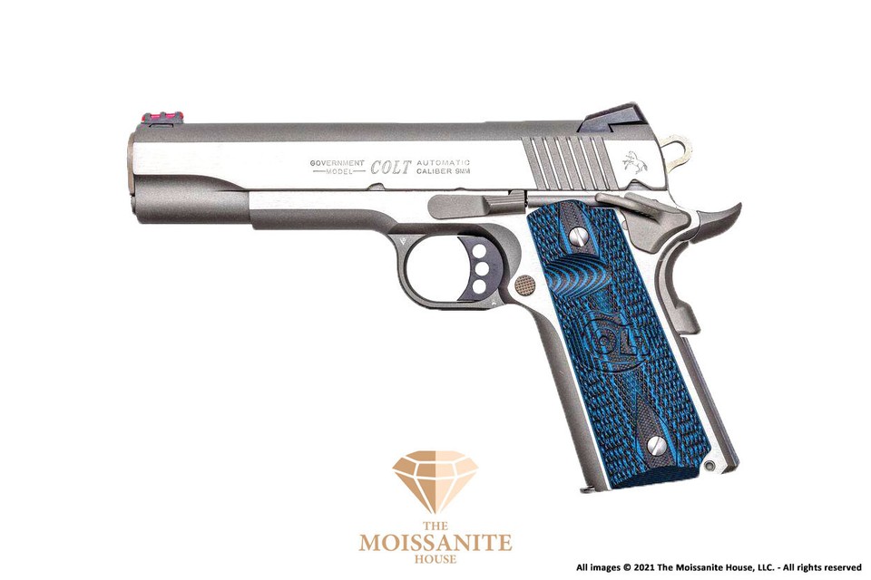 COLT 1911 GOLD CUP GRIPS G10 FULL SIZE BLUE DOUBLE DIAMOND COLT LOGO ...