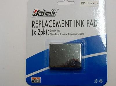 2x Deskmate stamp ink pads for self inking stamp 2441D BLUE/RED twin pk ...