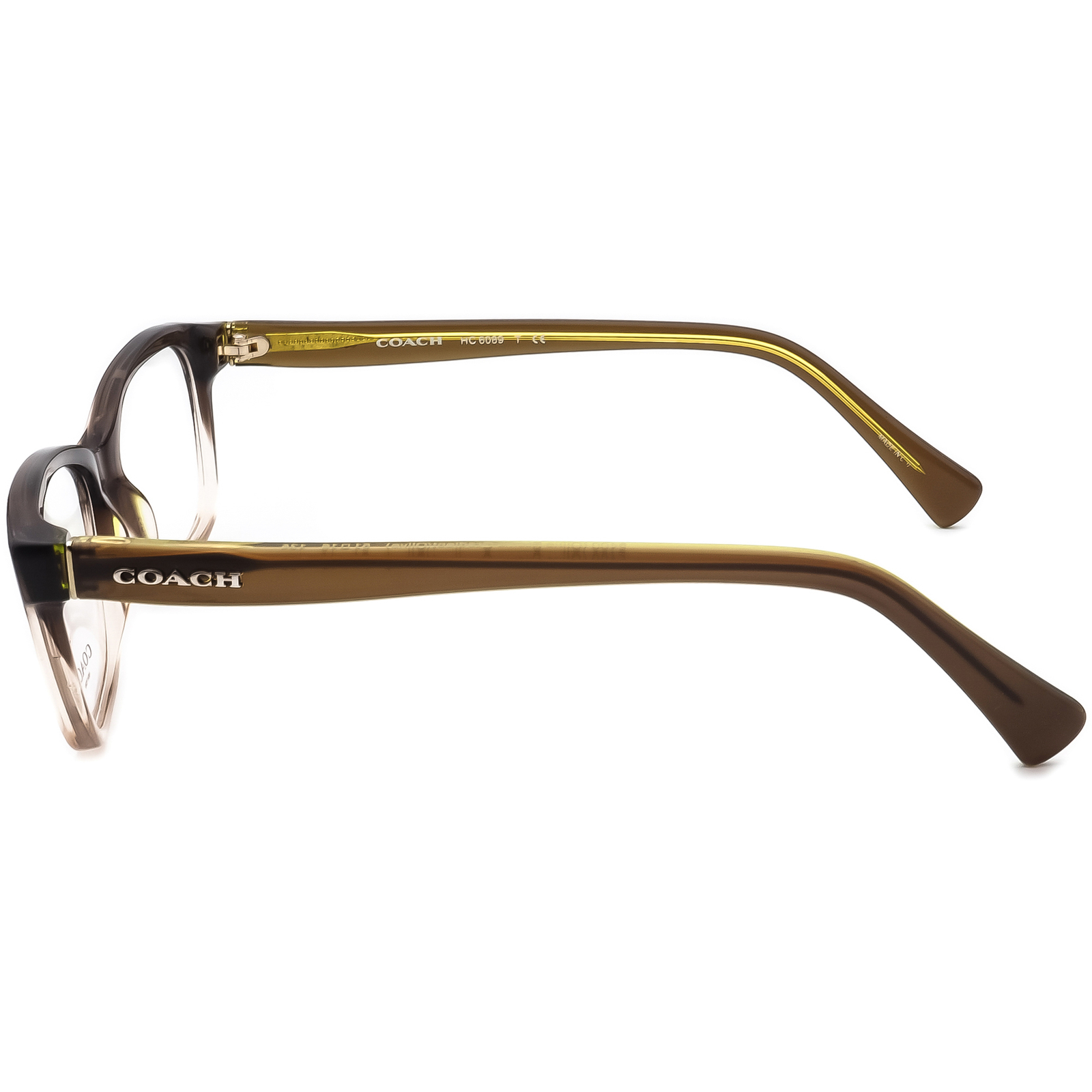 Coach Eyeglasses HC 6089 5400 Olive Brown Gradient Rectangular Frame 51 ...