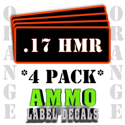 17 HMR Ammo Can Labels HORNADY Ammunition Decals 3"x1" rounded corners ...