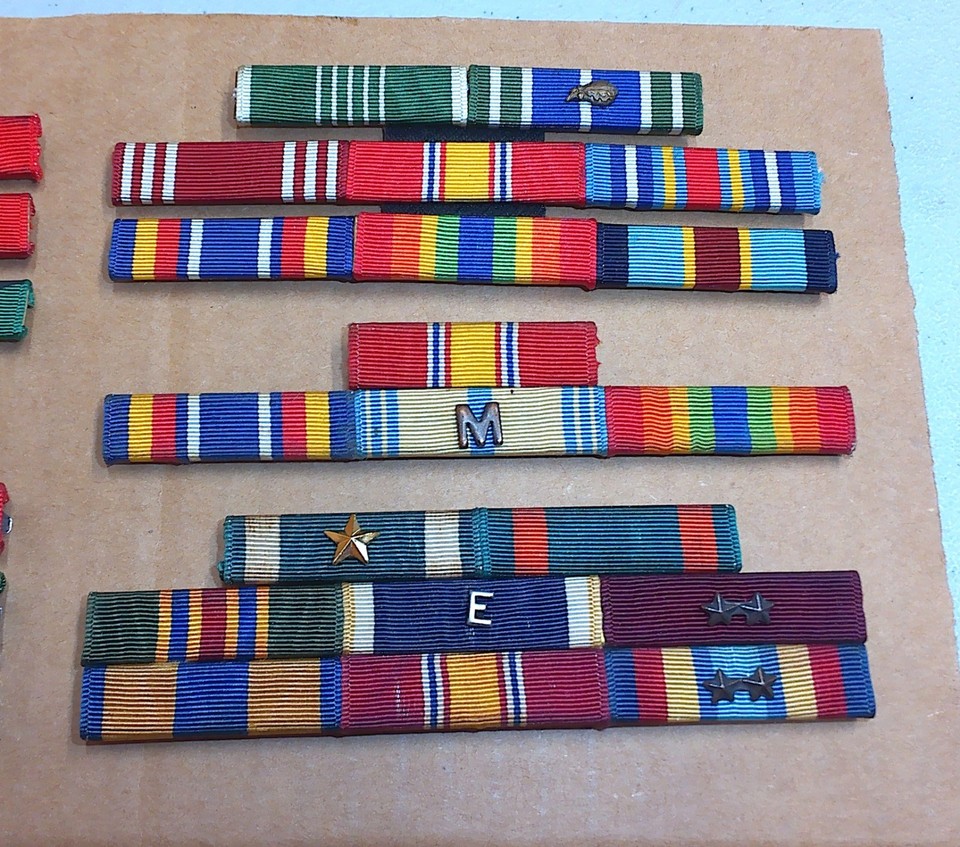Lot of US Army Navy Individual Uniform Ribbons & Ribbon Bars Awards ...