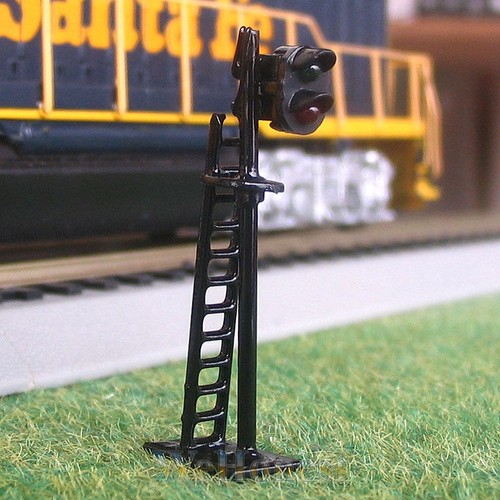 4 x N scale 2 aspects railroad signals block signals LEDs made Tri ...